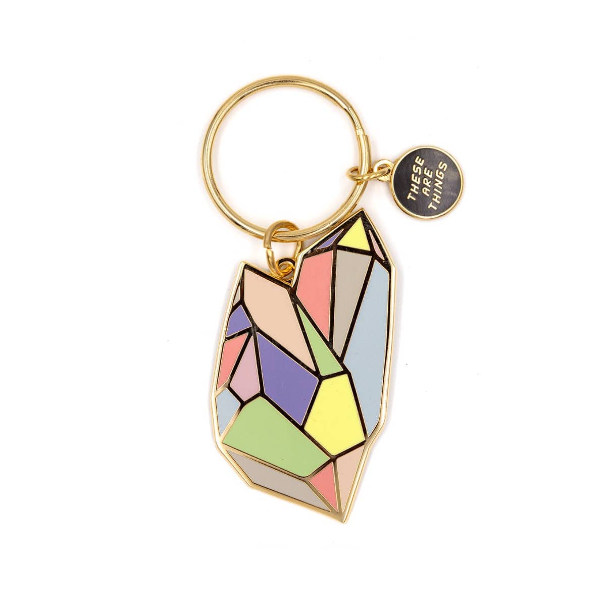 Rainbow Crystal Enamel Keychain