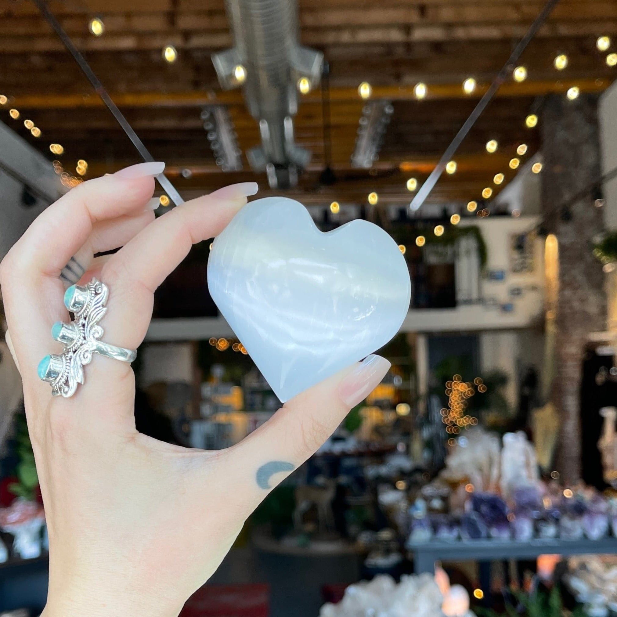 Medium Selenite Heart – Ravenstone