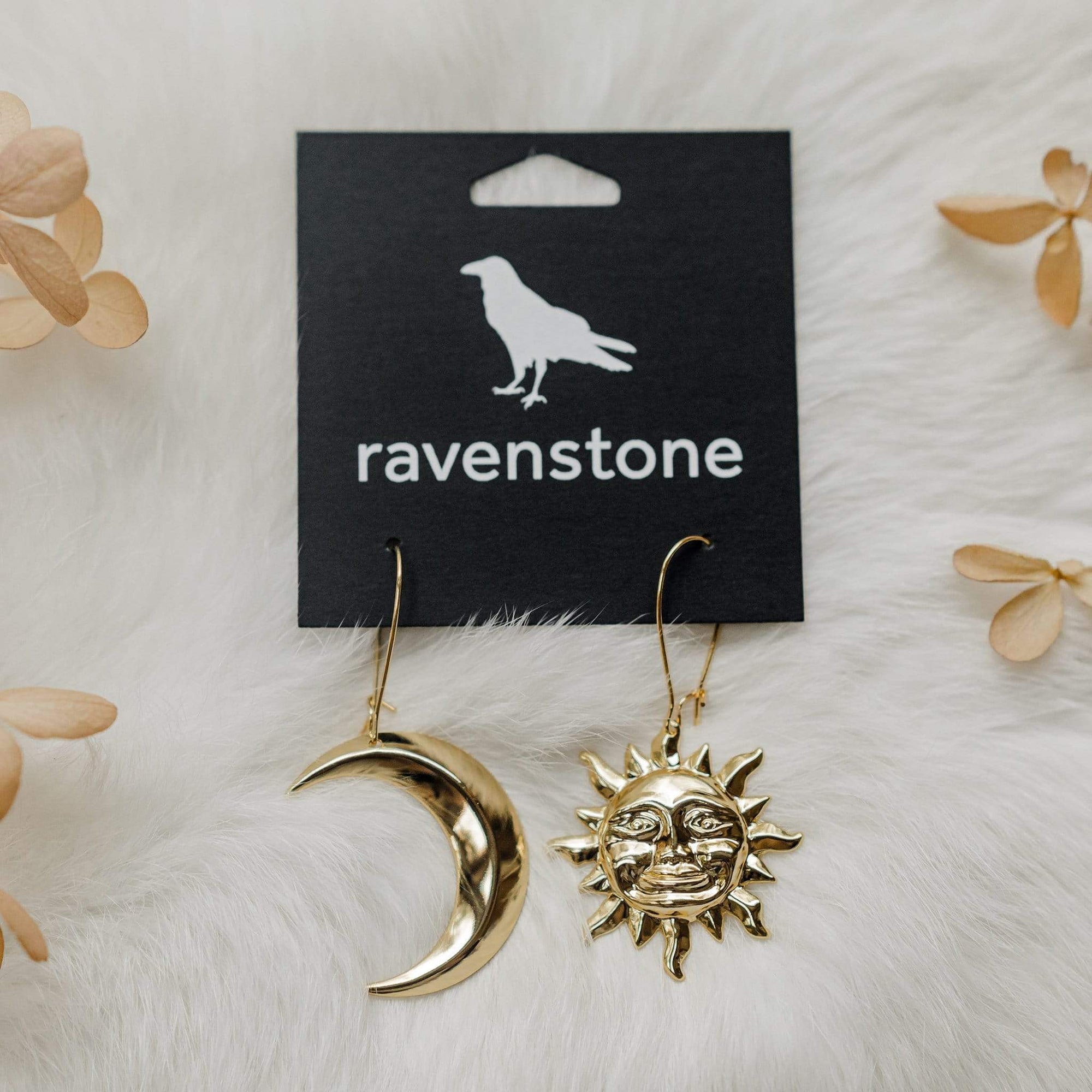 The Little Golden Sun and Moon Earrings